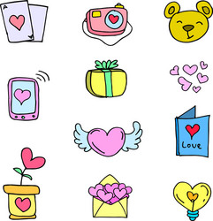 Paper love hand draw of doodles Royalty Free Vector Image
