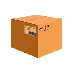Big flat square carton box cartoon Royalty Free Vector Image