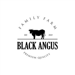 Black angus logo design template silhouette Vector Image