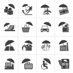 Insurance and business icons Royalty Free Vector Image