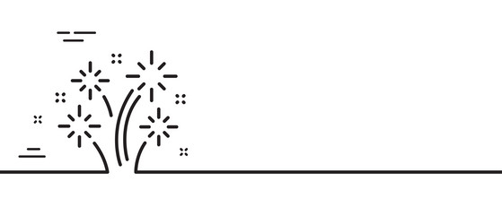 Fireworks line icon pyrotechnic salute sign Vector Image