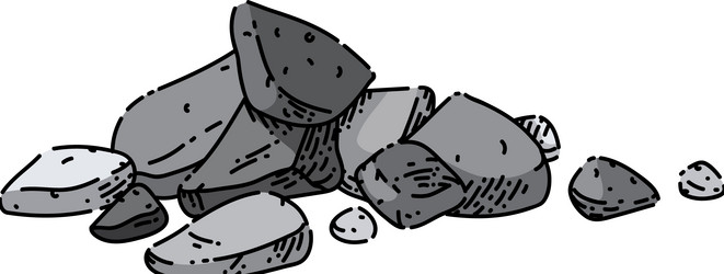 Gravel sketch hand drawn Royalty Free Vector Image