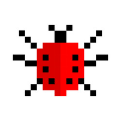 Pixel bugs in flat style bugs for game Royalty Free Vector