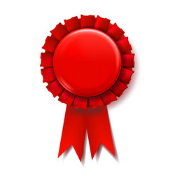 Red award ribbon success emblem promotion Vector Image