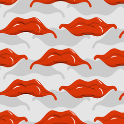 Cheerful smile lip seamless pattern red lips Vector Image