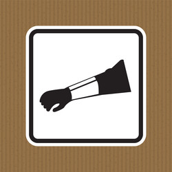 Symbol wear arm protection sign isolate on white Vector Image