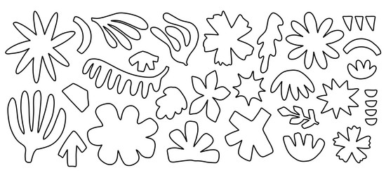 Cut out abstract organic shapes collage forms set Vector Image