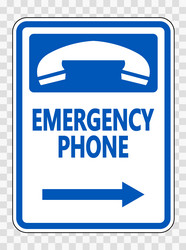 Emergency call 911 sign on transparent background Vector Image