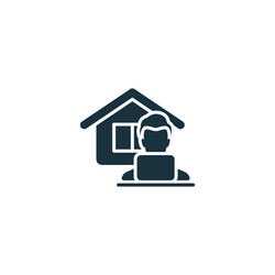 Remote work icon monochrome simple sign from Vector Image