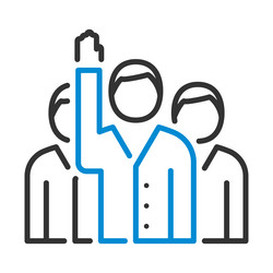 Voting man with men behind icon Royalty Free Vector Image