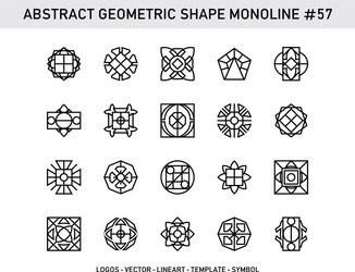 Abstract geometric shape monoline 40 Royalty Free Vector