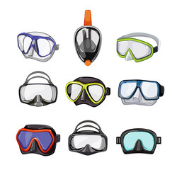 Snorkel diving mask cartoon Royalty Free Vector Image