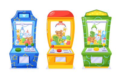 Arcade machines realistic set Royalty Free Vector Image