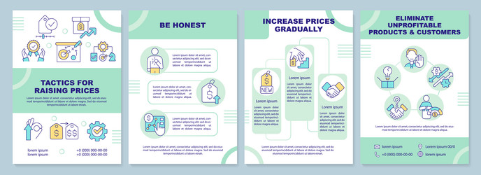 Tactics for rising prices brochure template Vector Image
