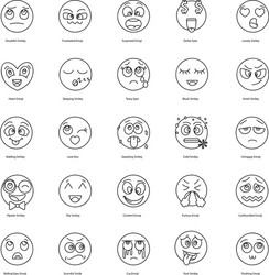 Set text face emoticons Royalty Free Vector Image