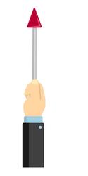 Hand holding pointing stick male business Vector Image