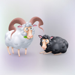 White sheep animal in cartoon style Royalty Free Vector