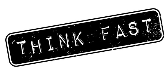 Think fast rubber stamp Royalty Free Vector Image