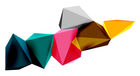 3d low poly triangle design elements Royalty Free Vector