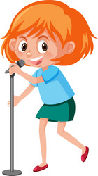 Little girl singing song Royalty Free Vector Image