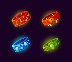 Cartoon enchanting rings imbued with mystical Vector Image