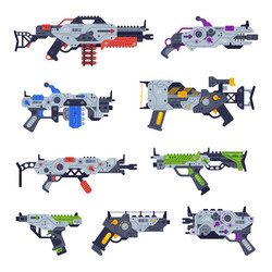 Fantastic weapon and raygun as destructive energy Vector Image