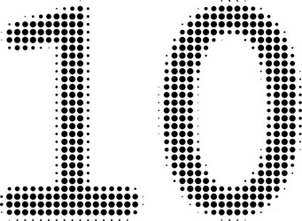 Ten digits text shape halftone array Royalty Free Vector