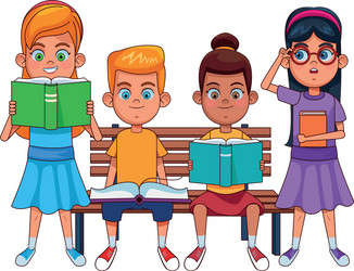 Font design for word library with kids reading Vector Image