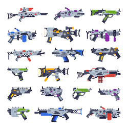 Fantastic weapon and raygun as destructive energy Vector Image