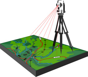 Geodetic measuring equipment engineering Vector Image