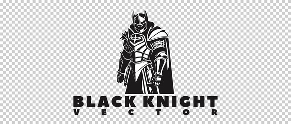 Black and white winged knight in armor Royalty Free Vector