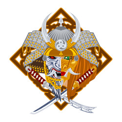 Samurai onni girl 2022 0002 Royalty Free Vector Image