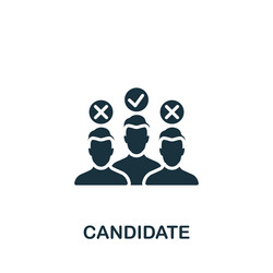 Recruitment icon monochrome simple virtual Vector Image