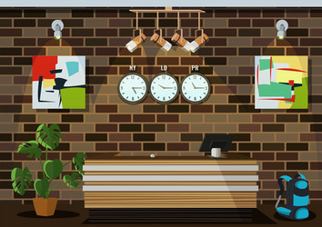 Hospital reception hall clinic interior cartoon Vector Image
