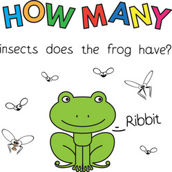 Cartoon frog flashcard for children Royalty Free Vector