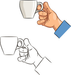Tea cup in hand icon Royalty Free Vector Image