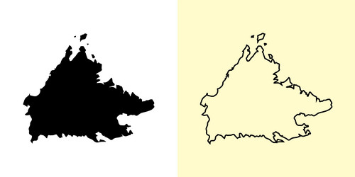 Sarawak map malaysia asia filled and outline map Vector Image