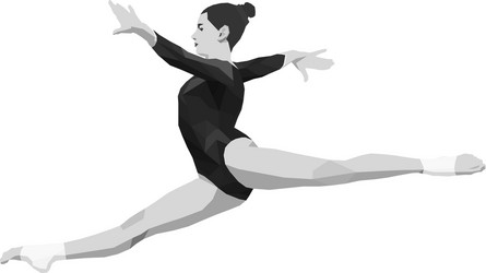 Split leap real woman gymnast Royalty Free Vector Image