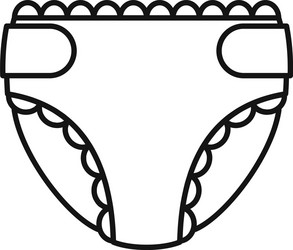 Kid diaper icon outline style Royalty Free Vector Image
