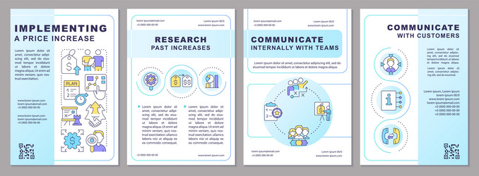 Communicate price increase teal brochure template Vector Image