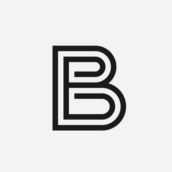 Letter b and w monogram logo Royalty Free Vector Image