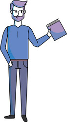 Man with book Royalty Free Vector Image - VectorStock