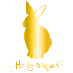 Realistic golden rabbit gold metallic bunny Vector Image