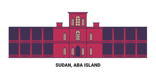 Sudan aba island travel landmark Royalty Free Vector Image