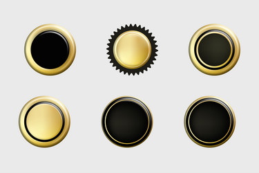 3d badge stamp sign set realistic metal badge Vector Image