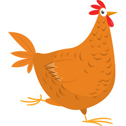 Cartoon big fat hen chicken isolated on a white Vector Image