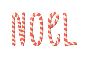 Cartoon christmas candy cane hand drawn font Vector Image