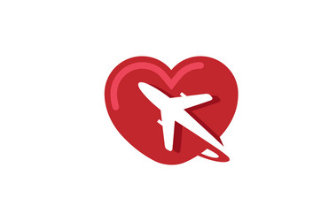 Airplane draws a heart Royalty Free Vector Image