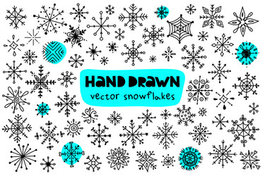 Hand drawn snowflakes Royalty Free Vector Image