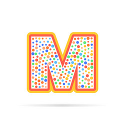Letter m circle with star classic with highlight Vector Image